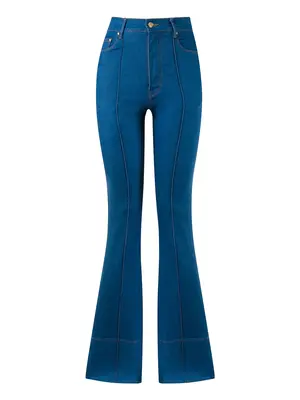 AMAPO High-rise Flare Jeans - Blue