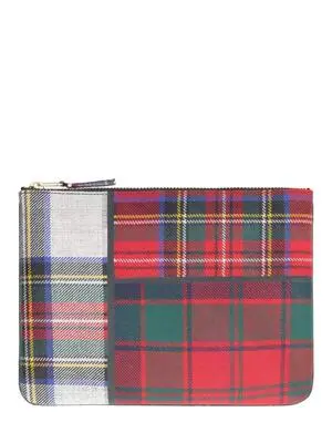 Comme Des Garçons Tartan Patchwork Clutch - Red