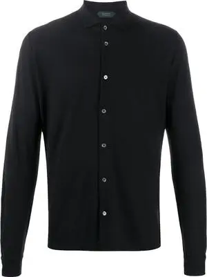 ZANONE Regular-fit Cotton Shirt - Black