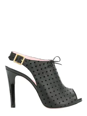Red Valentino 120mm Polka Dot Slingback Sandals - Black