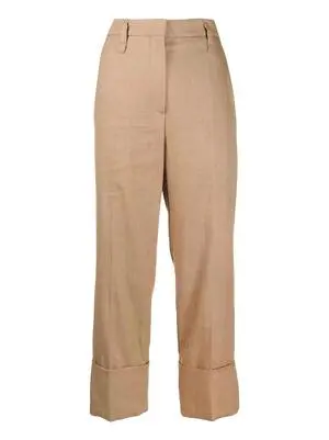 Brunello Cucinelli Straight Leg Cropped Trousers - Neutrals