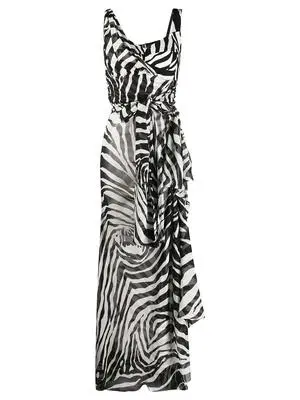 Dolce & Gabbana Zebra-print Asymmetric Dress - Black