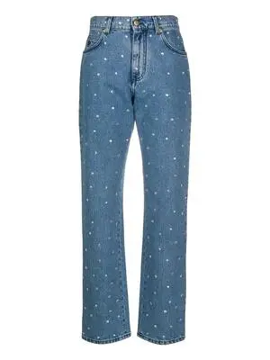 Philosophy Di Lorenzo Serafini Crystal-embellished Straight-leg Jeans - Blue