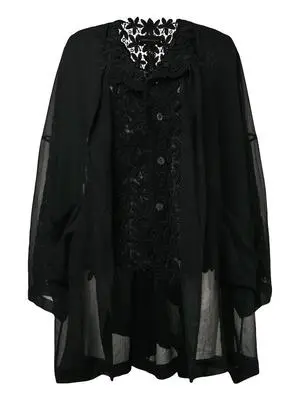Comme Des Garçons 1989 Macramé Layered Jacket - Black