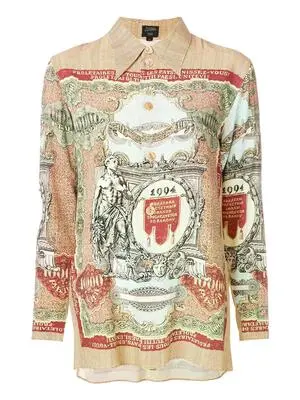 Jean Paul Gaultier Printed Long Sleeve Shirt - Brown