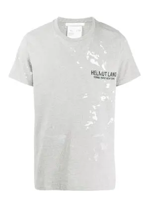 Helmut Lang Logo Paint Print T-shirt - Grey