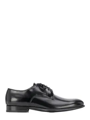 DELL'OGLIO Leather Derby Shoes - Black