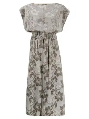 Comme Des Garçons 1996 Floral Jacquard Dress - Grey