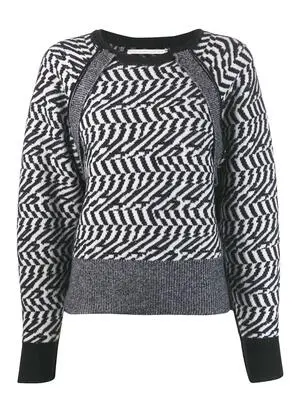 Stella McCartney Herringbone Glitch Sweater - Black