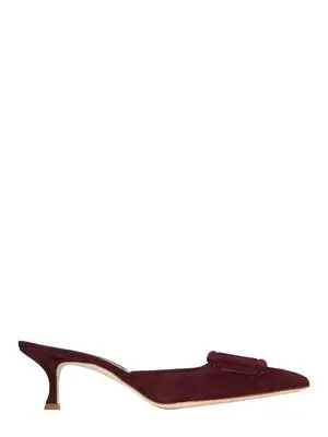 Manolo Blahnik 50mm Maysale Mules - Red