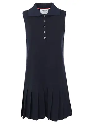 Thom Browne Rwb Stripe Pleated Tennis Dress - Blue