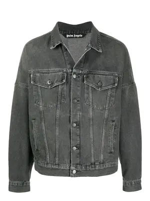 Palm Angels Logo-print Denim Jacket - Black