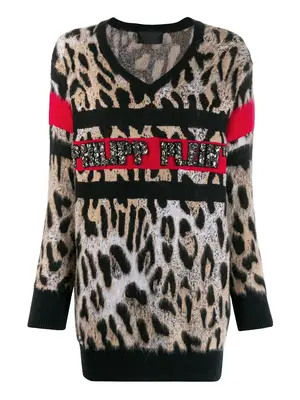 PHILIPP PLEIN Philipp Plein V-Neck Leopard Top