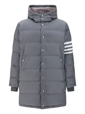 Thom Browne 4-bar Down Hooded Coat - Grey