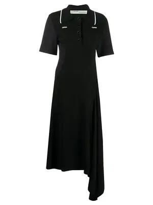 Off-White Polo Shirt Dress - Black