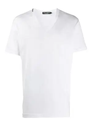 Dolce & Gabbana V-neck Cotton T-shirt - White