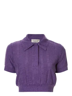 BAMBAH Bambah Cropped Knit Polo Shirt