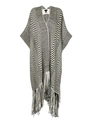 Voz Chevron Knitted Duster - White