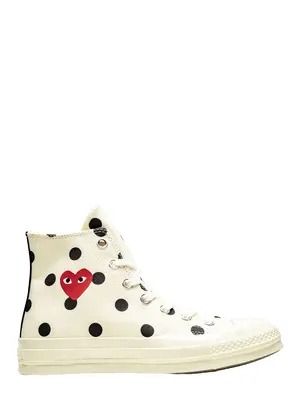 COMME DES GARÇONS PLAY X CONVERSE Chuck 70 Hi Polka Dot Sneakers - White