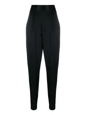 Saint Laurent High-waisted Tapered Trousers - Black