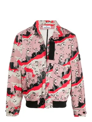 Stone Island Abstract Print Jacket - Pink