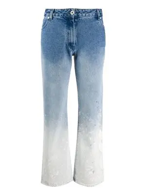 OFF-WHITE Bleach Effect Straight Jeans