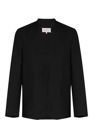 MAISON MARGIELA Collarless Single-breasted Blazer - Black