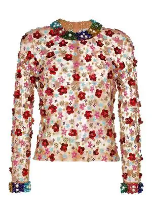ASHISH Beaded Floral Top