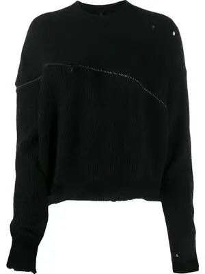 BEN TAVERNITI UNRAVEL PROJECT Oversized Zipped Jumper - Black