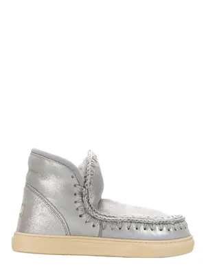 Mou Mou Stitch Detail Ankle Boots Grey