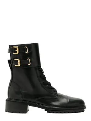STUDIO CHOFAKIAN Leather Combat Boots - Black