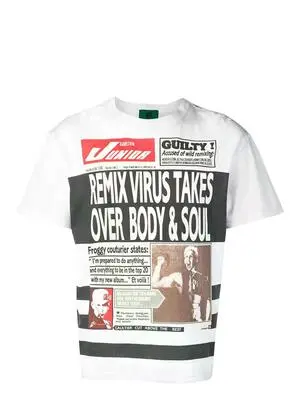 Jean Paul Gaultier Newspaper Print T-shirt - White