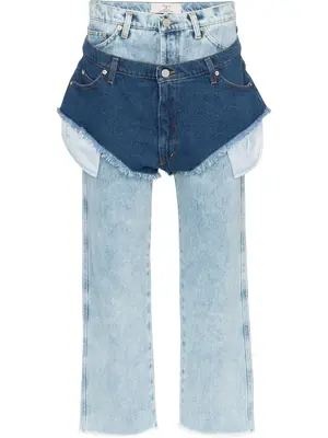 Natasha Zinko High-waisted Layered Jeans - Blue
