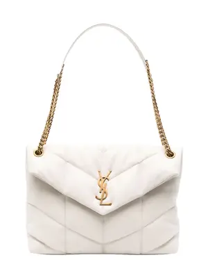 Saint Laurent Loulou Puffer Shoulder Bag - White