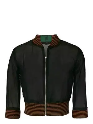 Jean Paul Gaultier Sheer Bomber Jacket - Black