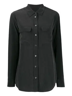 Equipment Equipment Signature Slim-Fit Silk Shirt Black