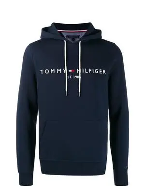 Tommy Hilfiger Embroidered Logo Hoodie - Blue