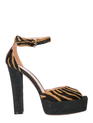 MADISON.MAISON Zebra Platform Sandals - Black