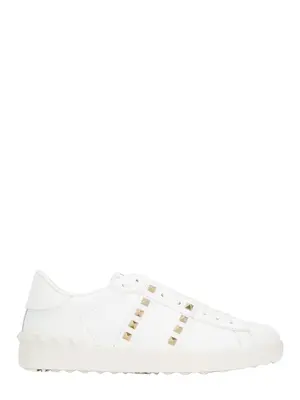 Valentino Garavani Rockstud Untitled Leather Sneakers - White