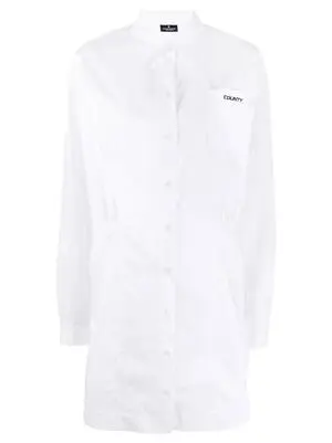 COUNTY OF MILAN Logo Embroidered Shirt Dress - White