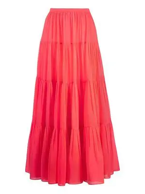 Valentino Garavani Long Tiered Skirt - Pink