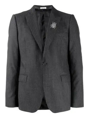 ALEXANDER MCQUEEN Alexander McQueen Insect-Embellished Pinstriped Blazer