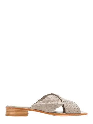 STUDIO CHOFAKIAN Crossover Strap Sandals - Grey