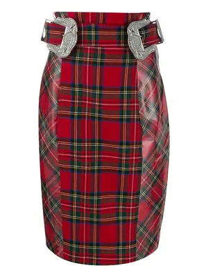 PHILIPP PLEIN Tartan Pencil Skirt