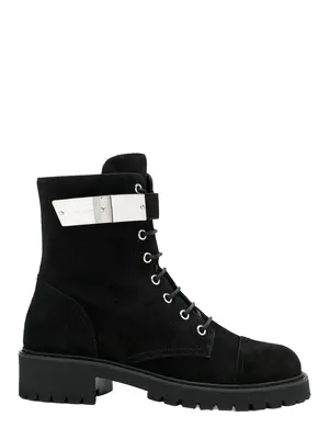 GIUSEPPE ZANOTTI Alexa Logo Plate Boots - Black