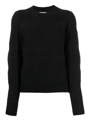 BARRIE Tartan Pattern Jumper - Black