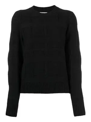 BARRIE Tartan Pattern Jumper - Black