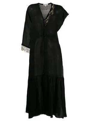 GIACOBINO Bead Embellished Shirt Dress - Black