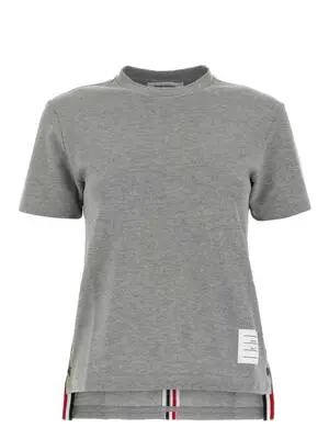 Thom Browne Rwb Stripe Piqué T-shirt - Grey