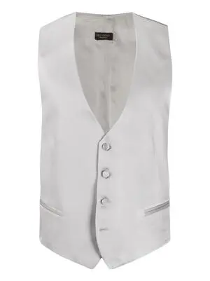 DELL'OGLIO Single-breasted Tailored Waistcoat - Grey